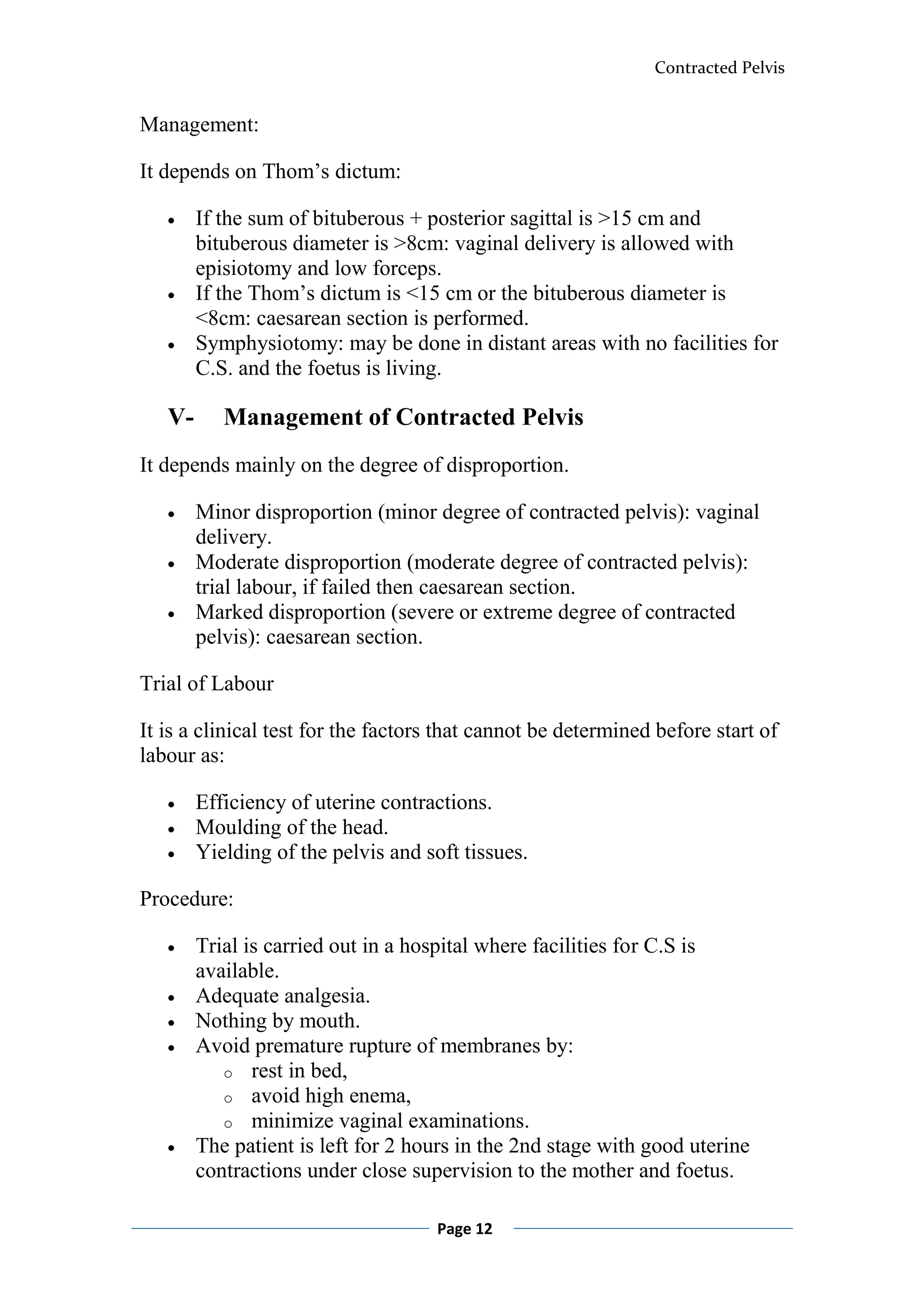 Contracted pelvis (diagnosis and treatment) | DOCX
