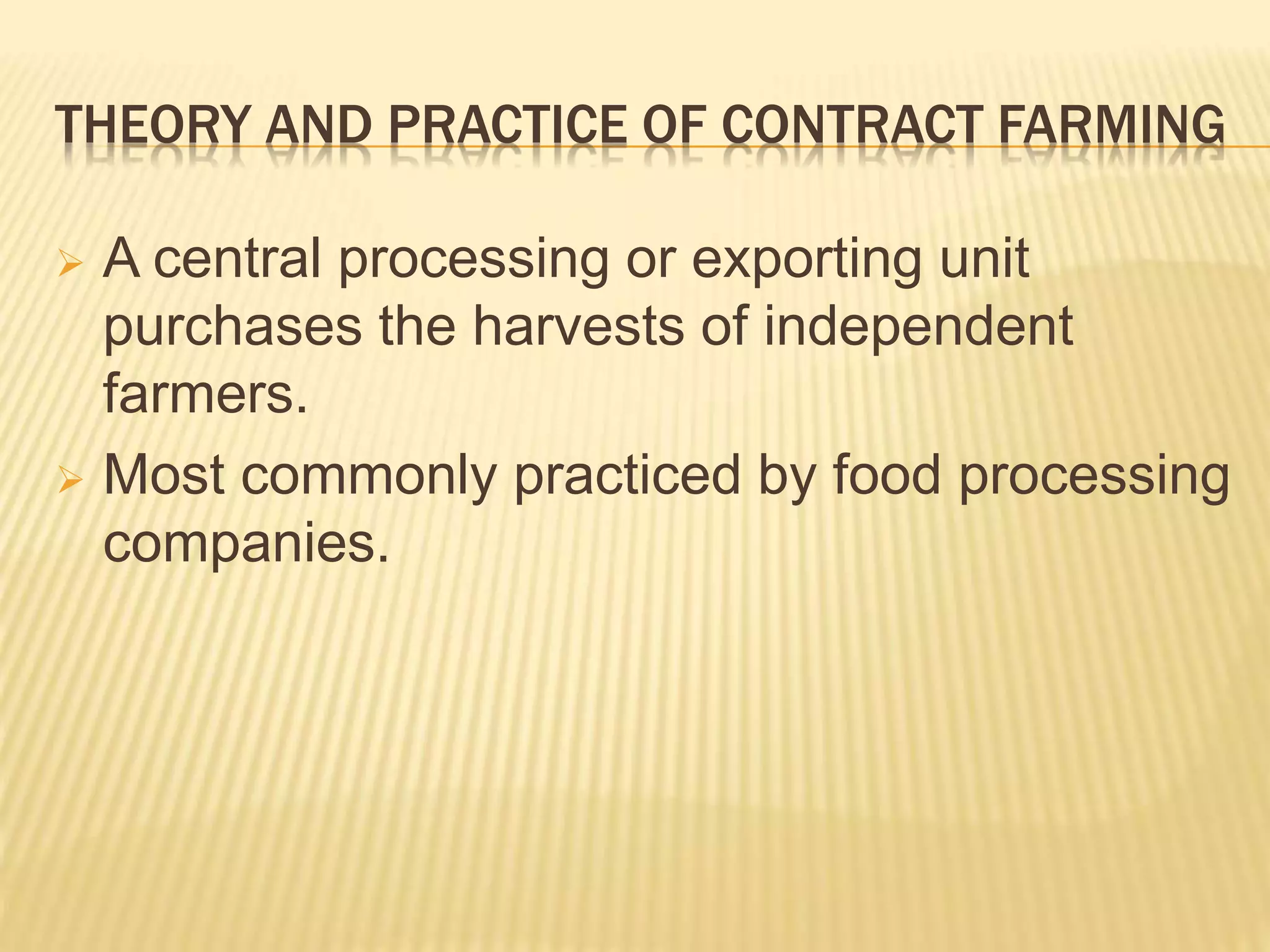 Contract farming | PPTX