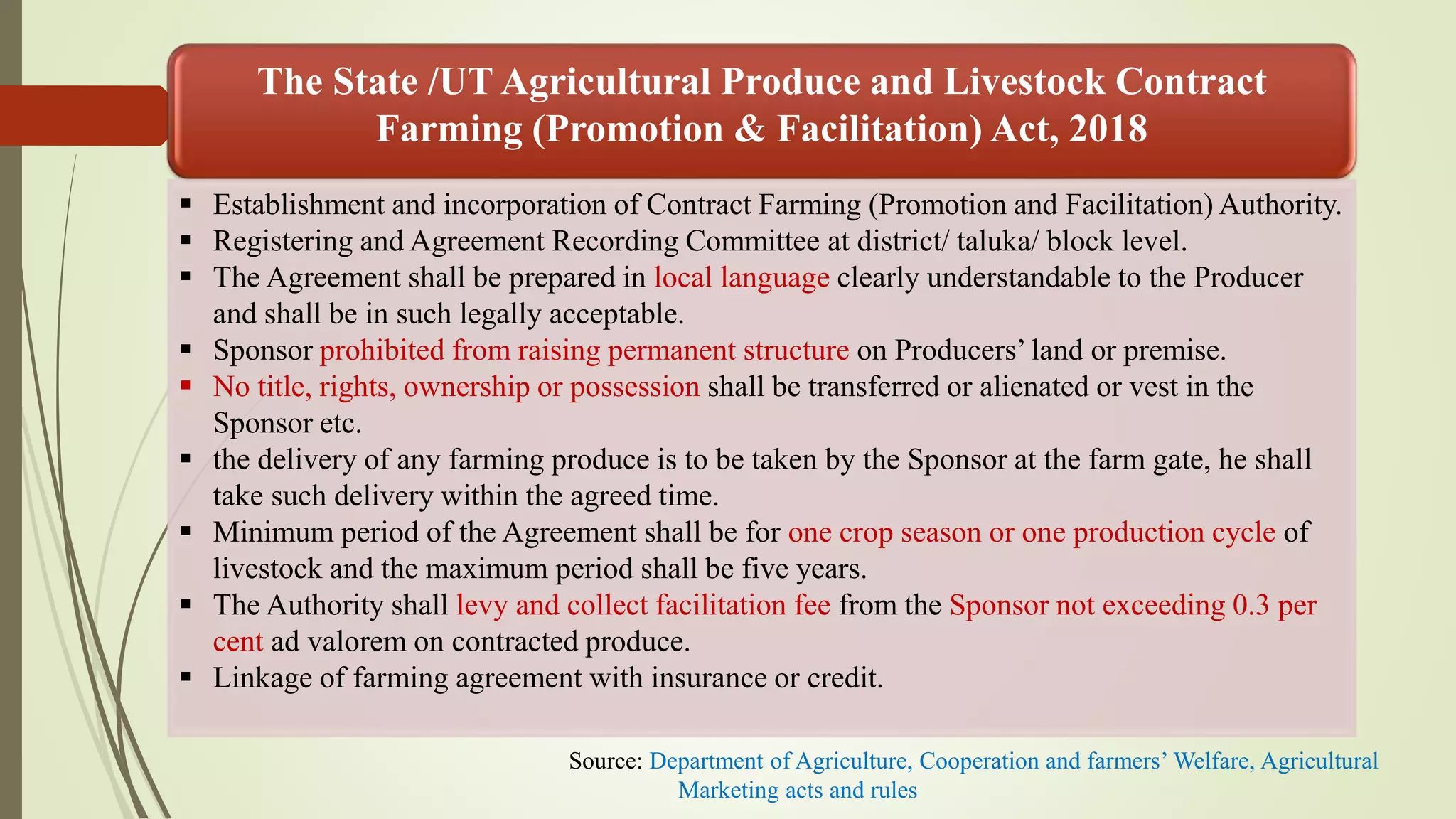 Contract farming: An Overview in India | PPTX