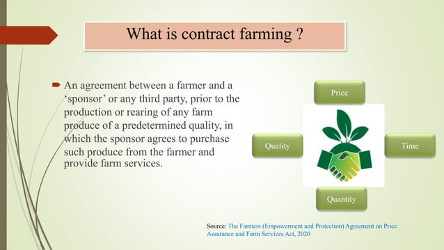Contract farming: An Overview in India | PPTX