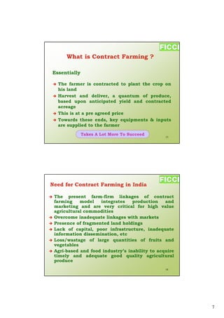 Farm-Firm Linkages Through Contract Farming in India | PDF