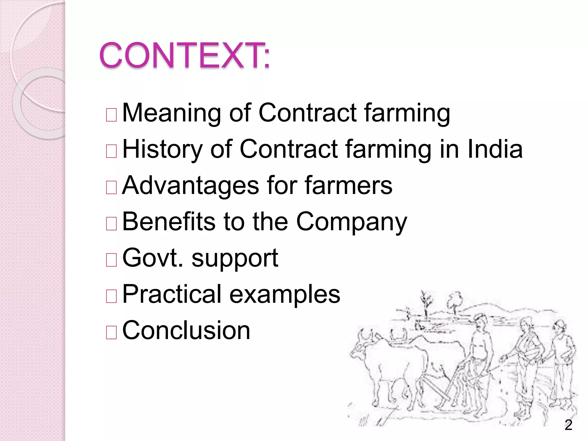 Contract farming ppt | PPTX