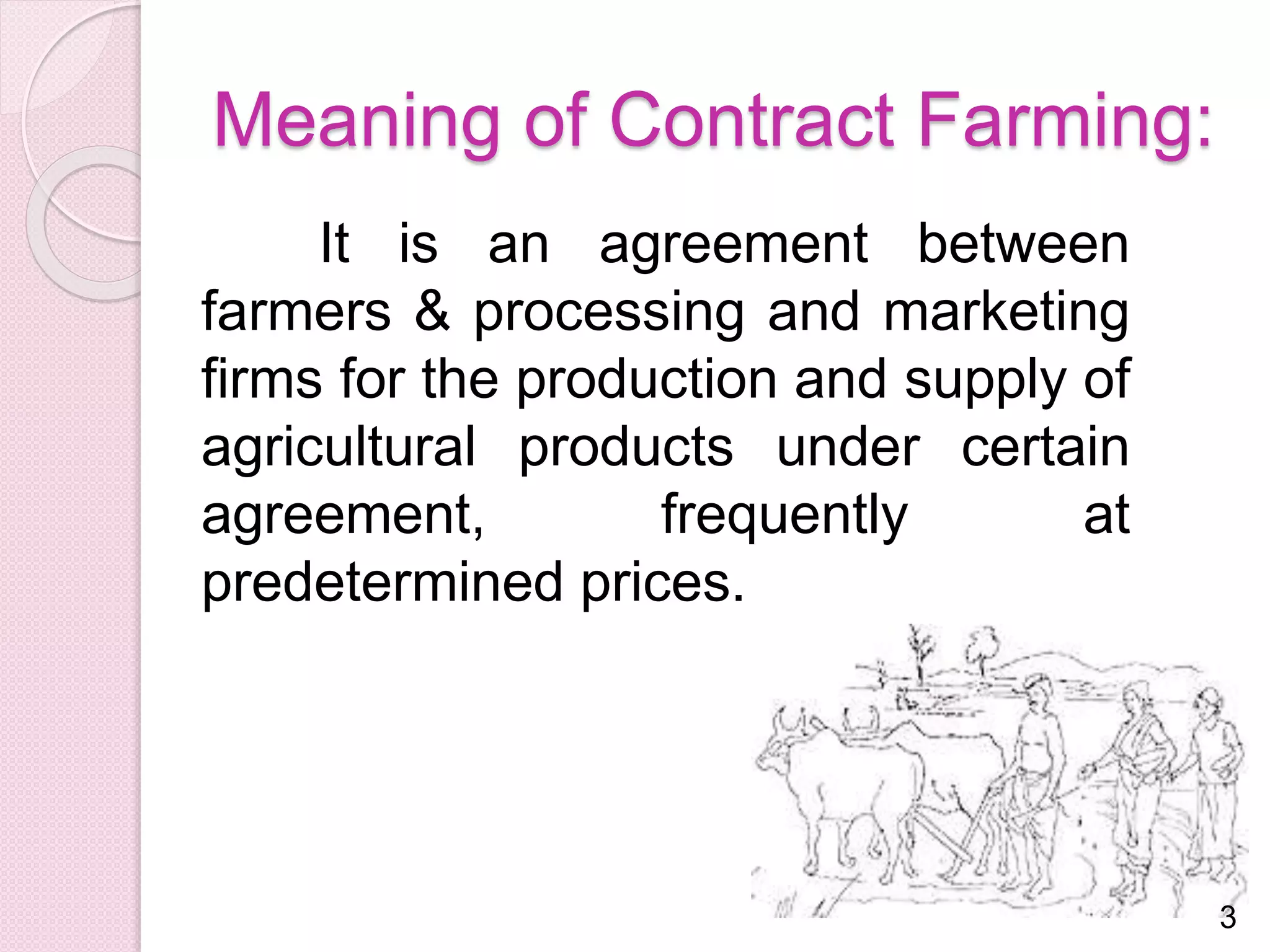 Contract farming ppt | PPTX