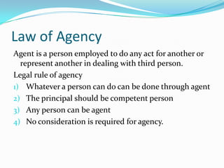 Contract of Agency and diferent types of contracts | PPTX