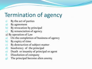 Contract of Agency and diferent types of contracts | PPTX