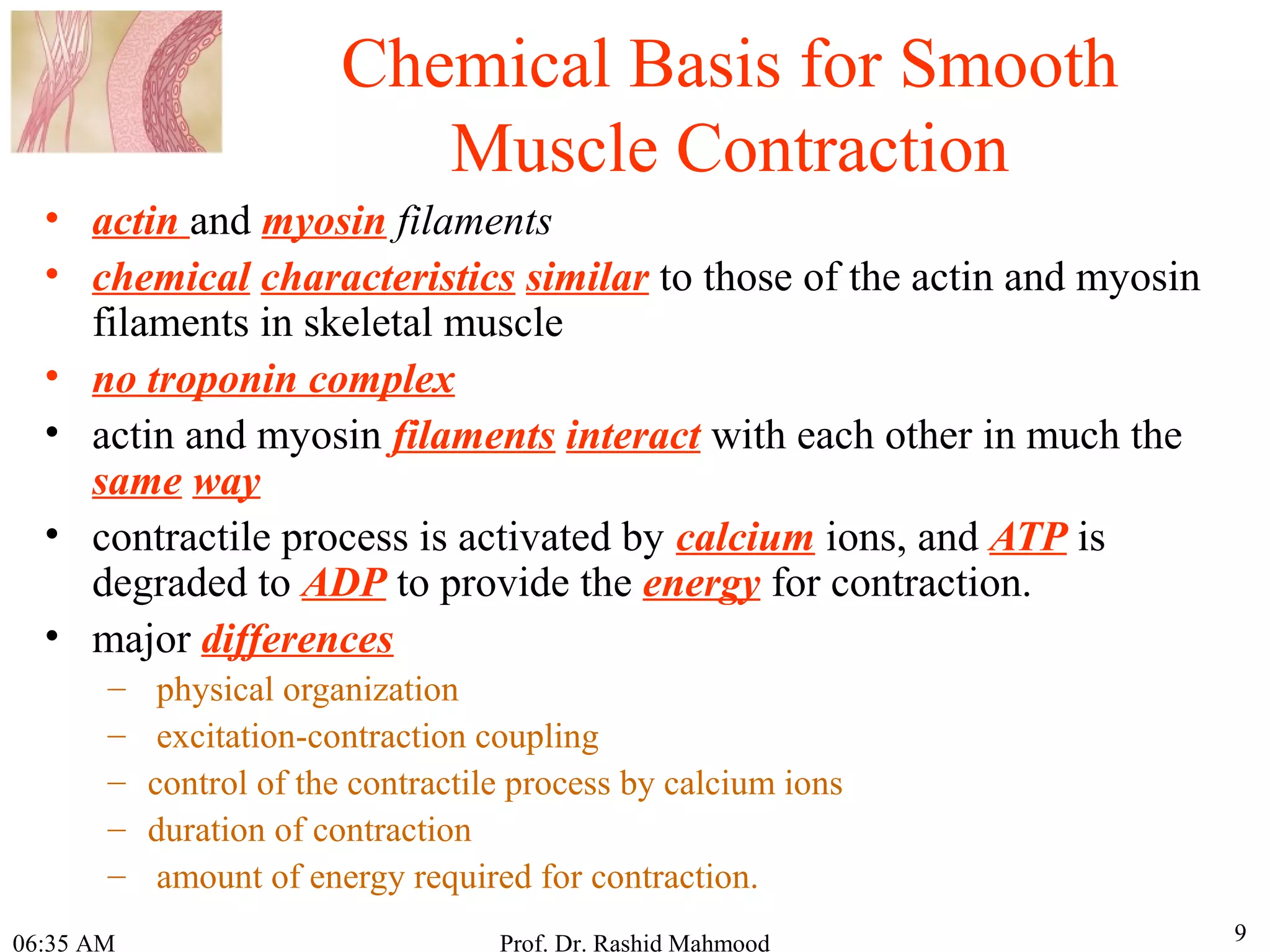 Contractile mechanism of smooth muscle | PPT