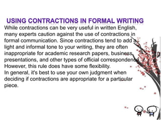 Contraction in writing | PPTX