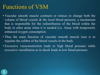 Contraction and relaxtaion of vascular smooth muscle | PPTX