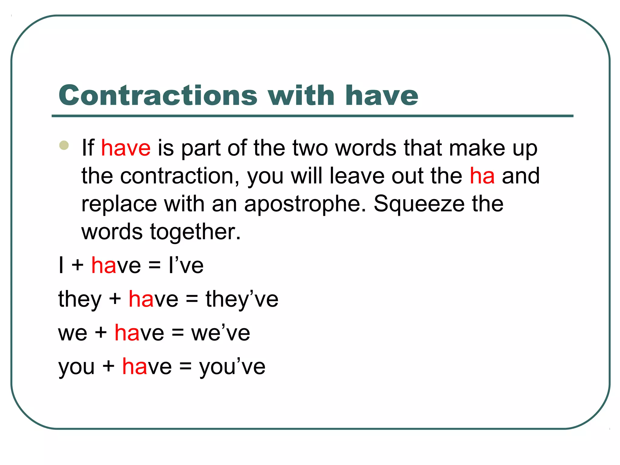 Contraction | PPT