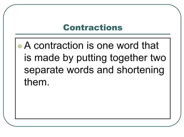Contraction Lesson | PPT
