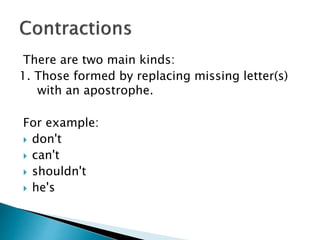 Learn English: Contractions | PPTX