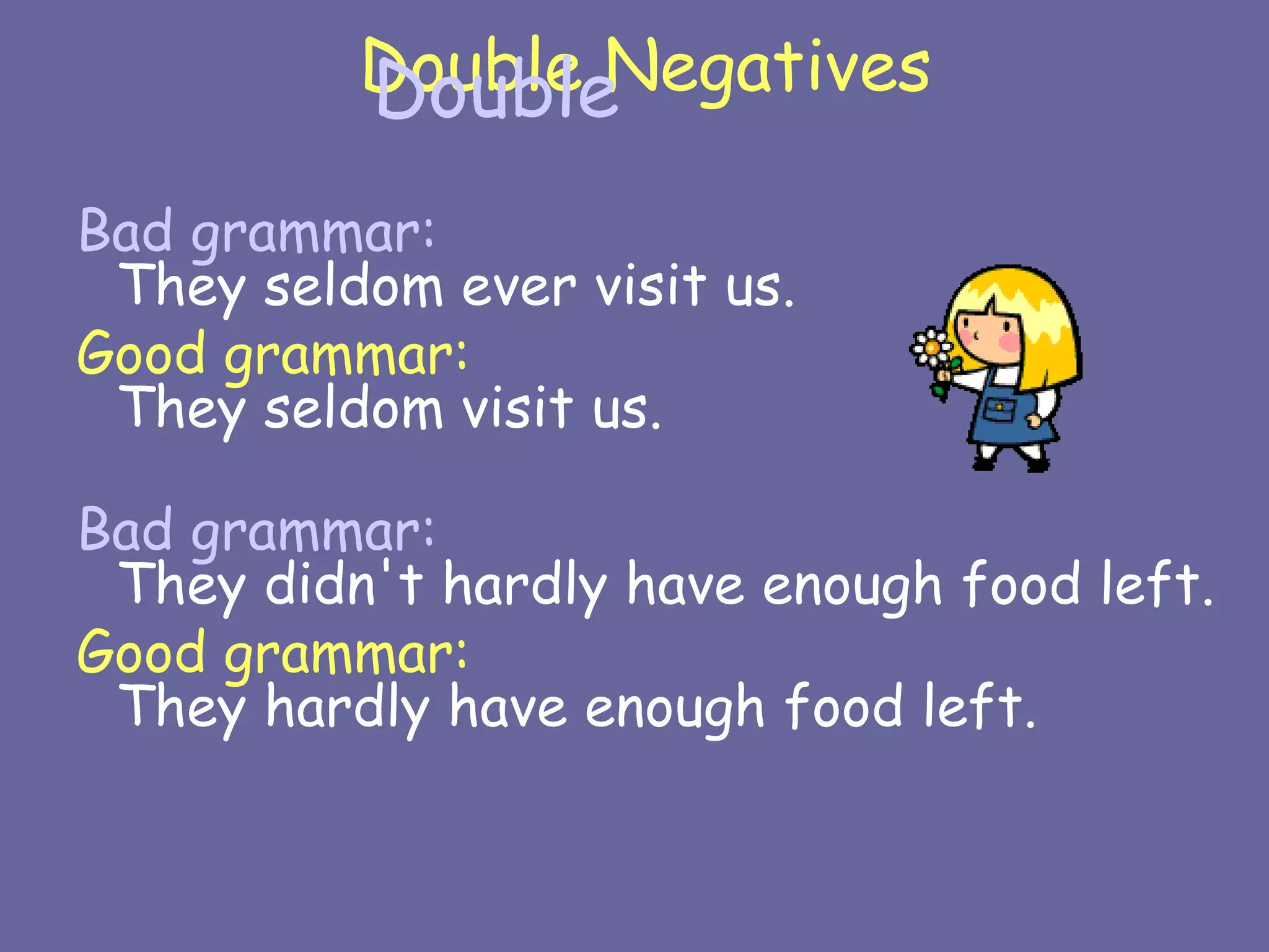 Contractions and negatives | PPT