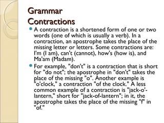 Contractions fco | PPT