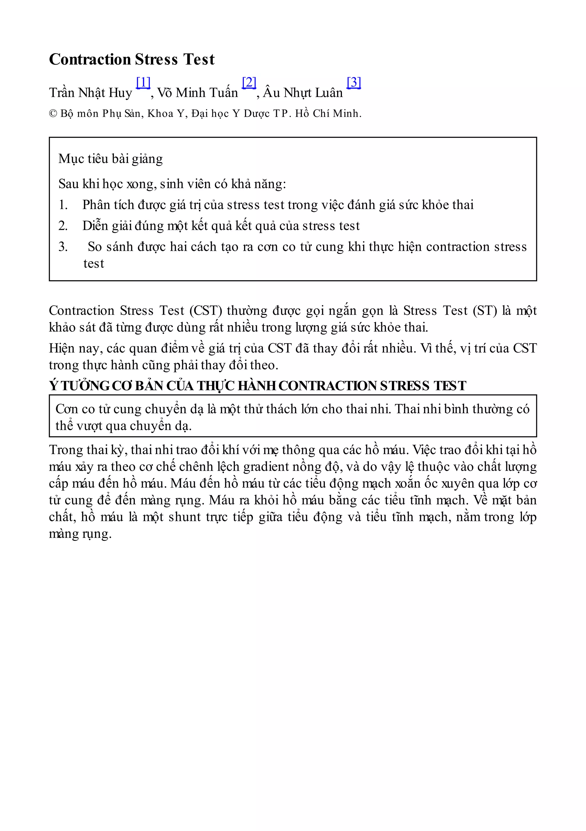 CONTRACTION STRESS TEST | PDF