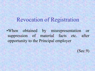 Contract labour mgmt and compliance of law | PPT