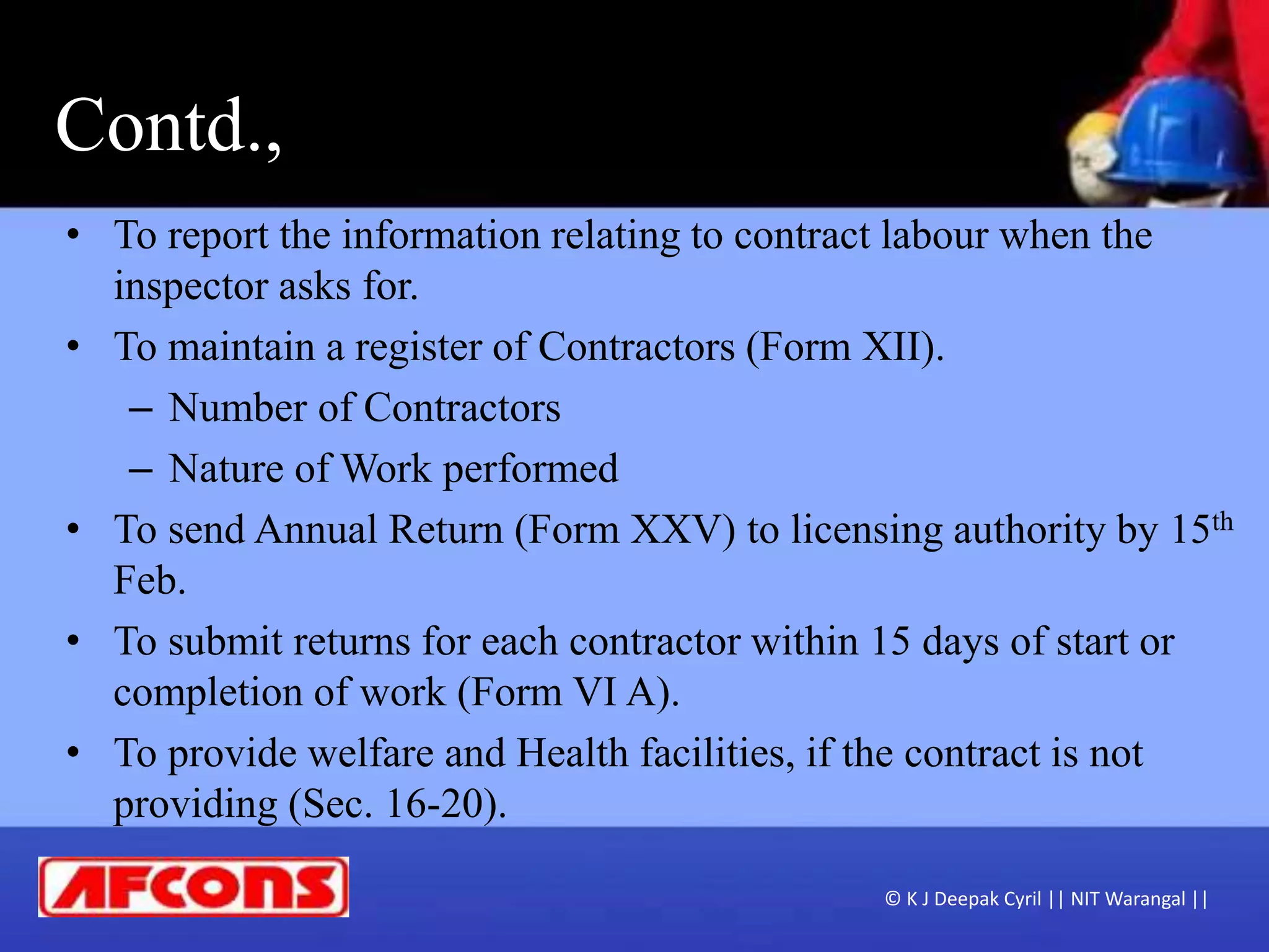 Contract labour act | PPTX