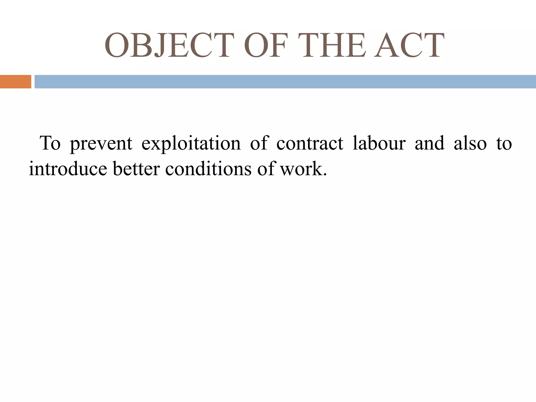 Contract labour act 1970 | PPT
