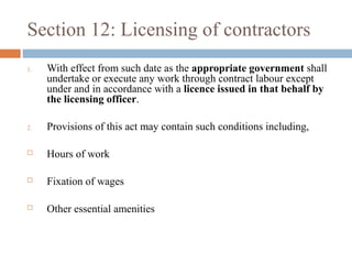 Contract labour act 1970 | PPT