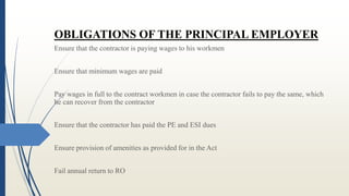 Contract labour act 1970 | PPTX