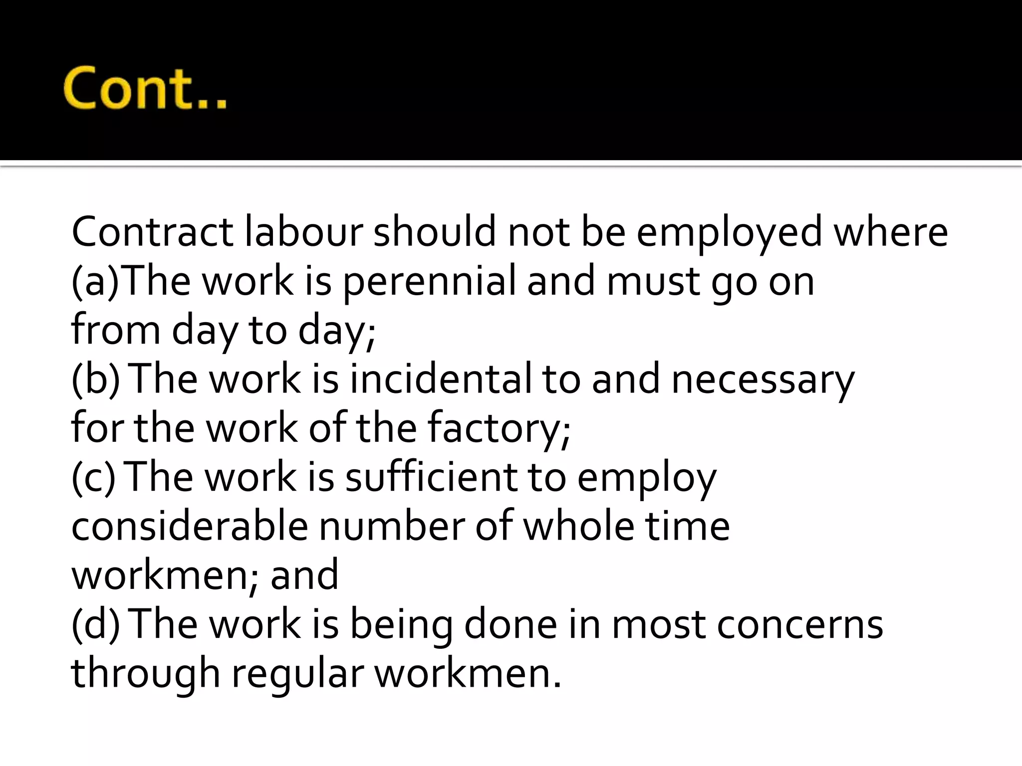 Contract labour in india | PPT