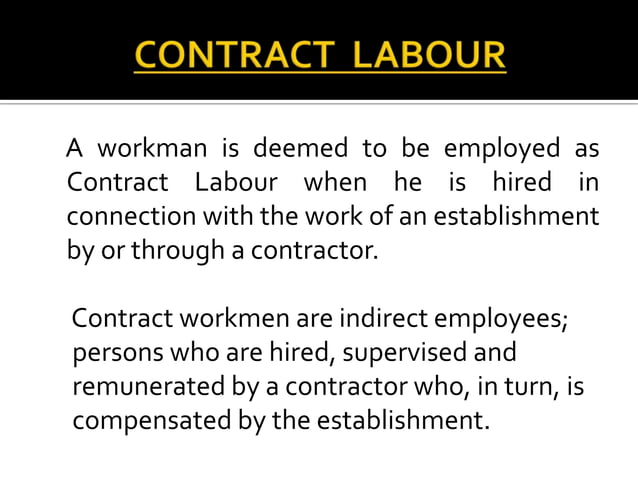 Contract labour in india | PPT
