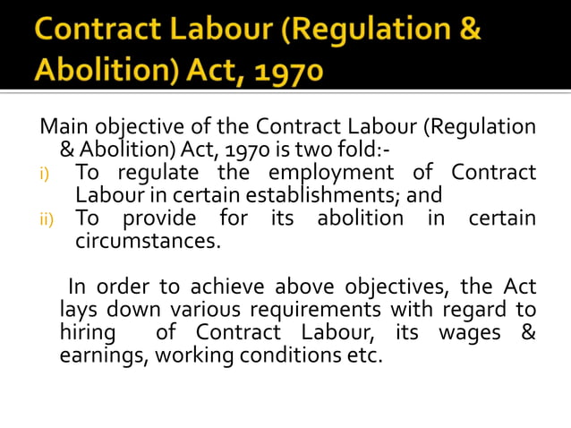Contract labour in india | PPT