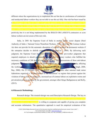 Contract labour law research proposal sample work | PDF