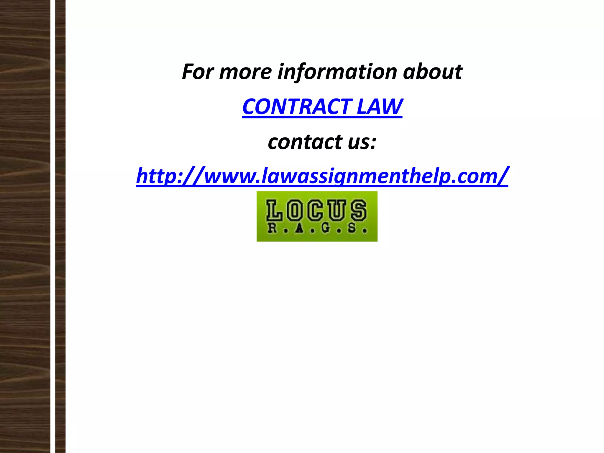 Key features of Contract law | PPTX