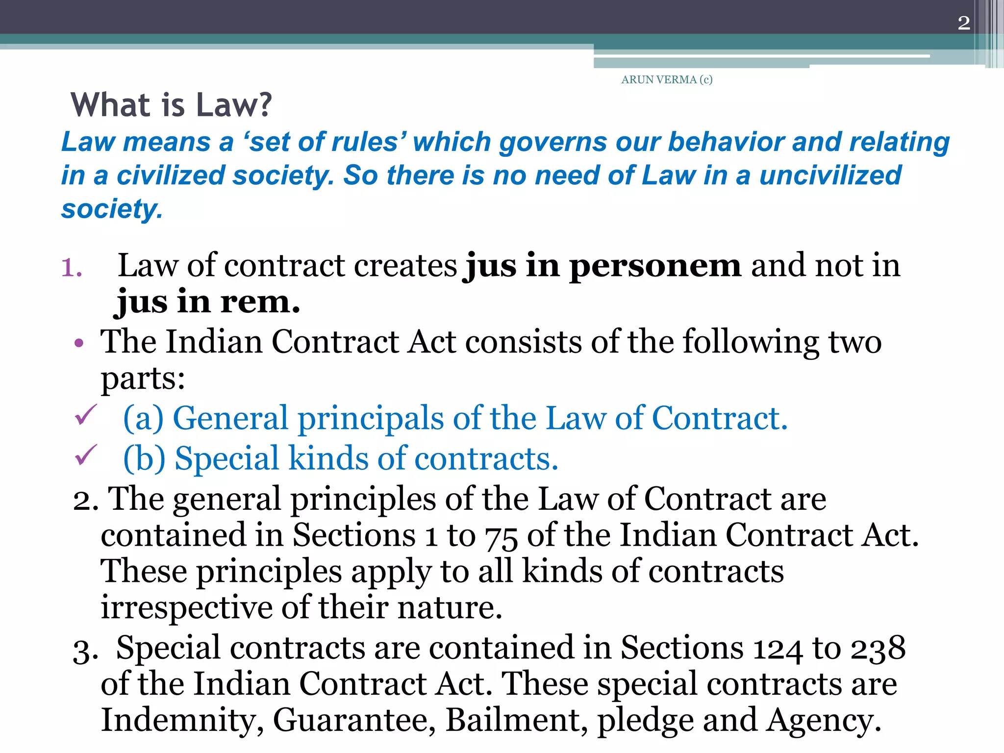Contract law lecture - 1 - definition and meaning(terminology) | PPTX