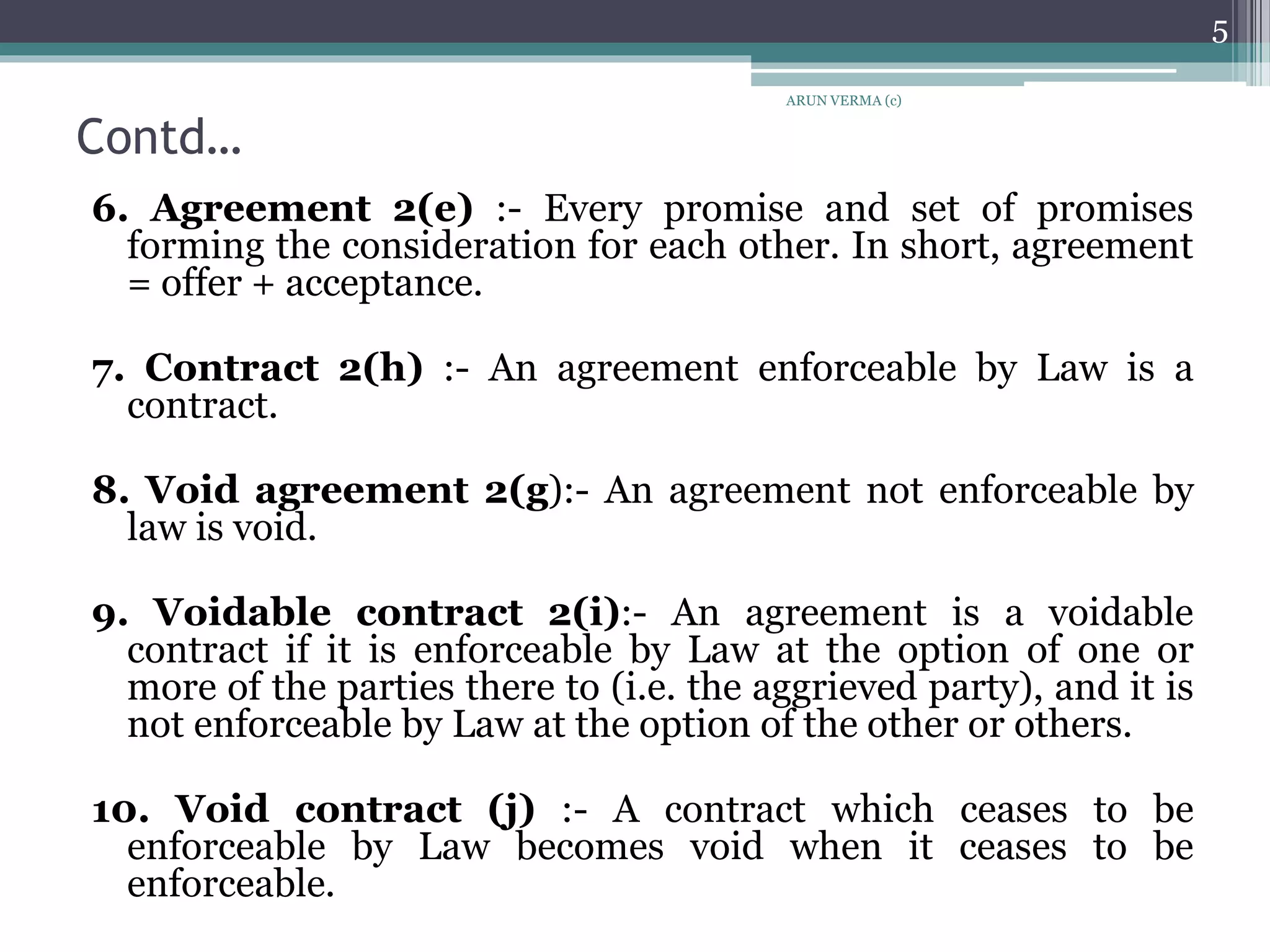 Contract law lecture - 1 - definition and meaning(terminology) | PPTX