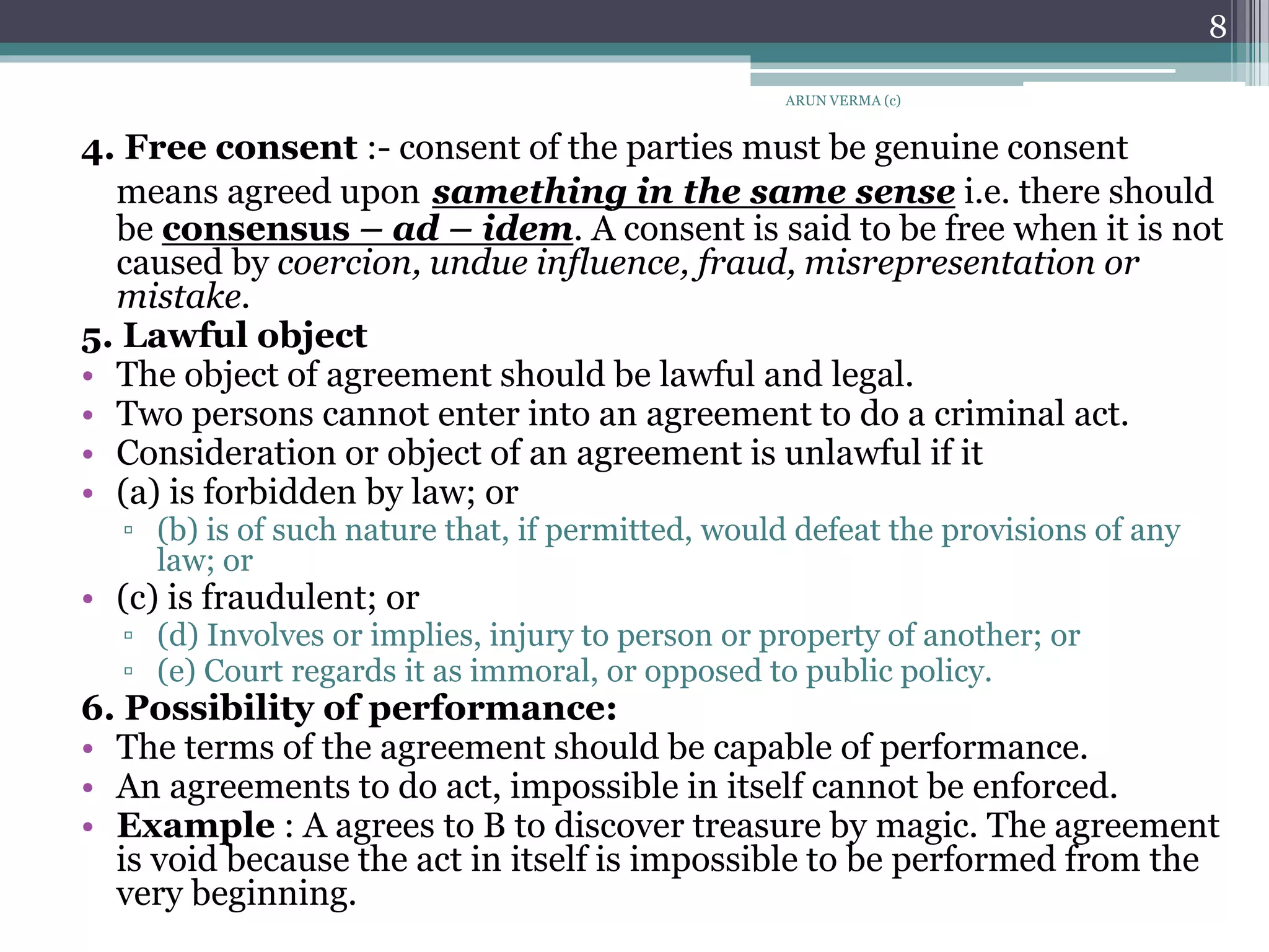 Contract law lecture - 1 - definition and meaning(terminology) | PPTX