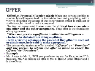 Contract law lecture - 2 - offer | PPTX