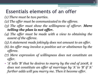 Contract law lecture - 2 - offer | PPTX