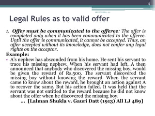 Contract law lecture - 2 - offer | PPTX
