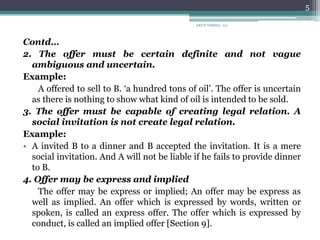 Contract law lecture - 2 - offer | PPTX