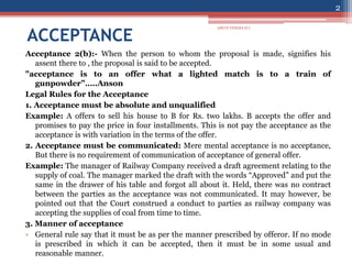 Contract law lecture - 3 - acceptance | PPTX | Law