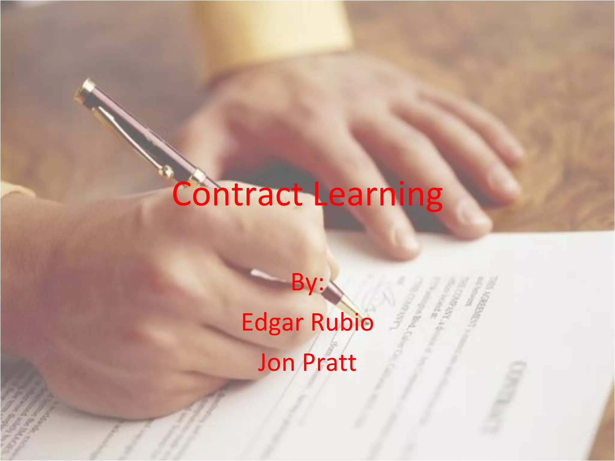 Contract Learning | PPT
