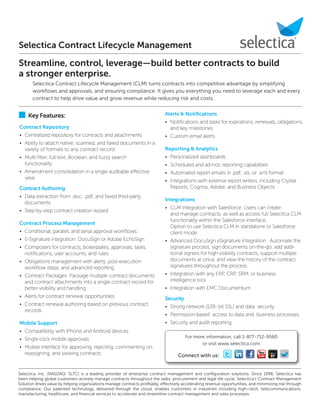 Contract Lifecycle Management (CLM) Software from Selectica | PDF