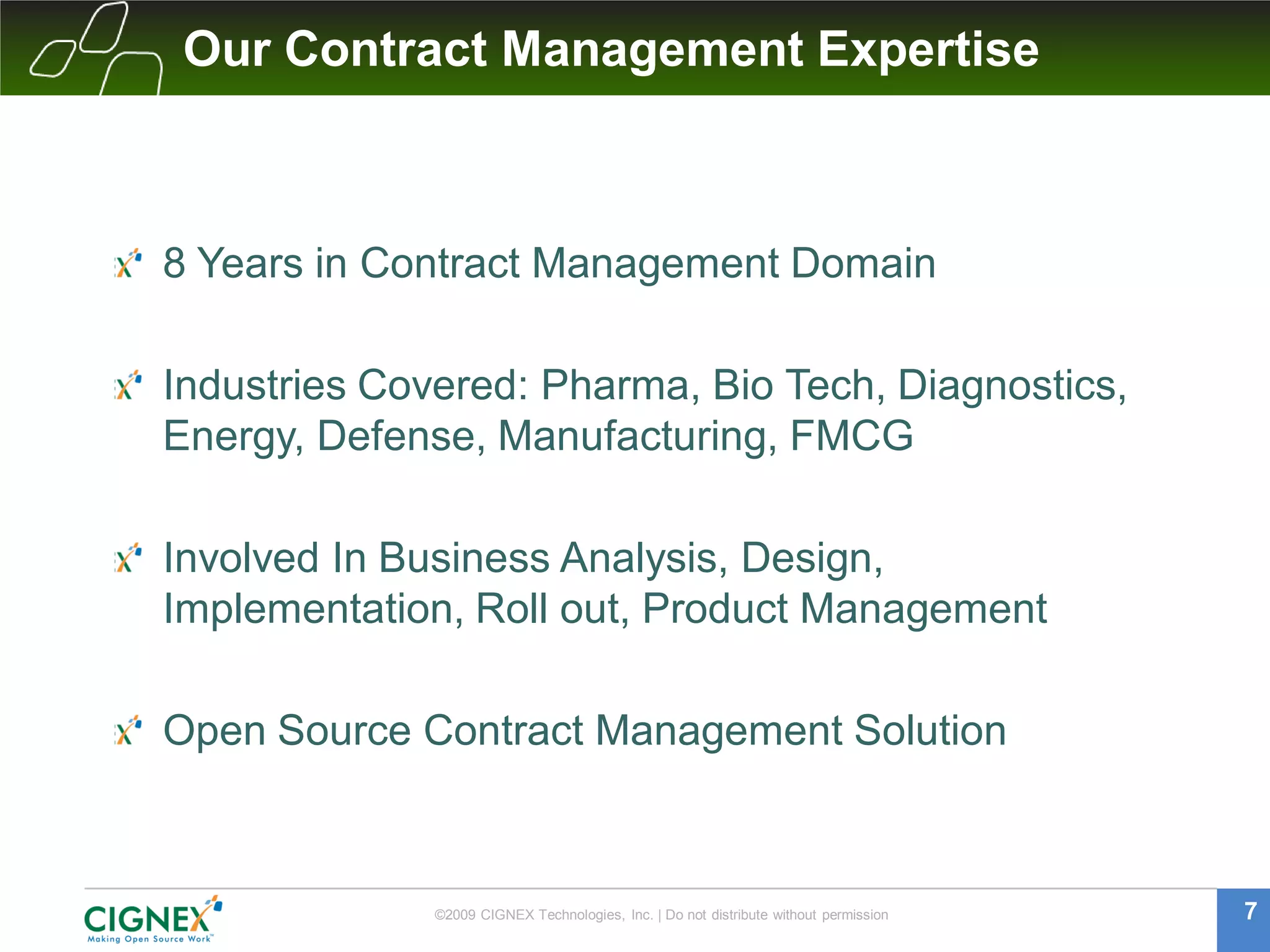 Contract lifecycle management webinar with cignex 22 apr2010 | PPT