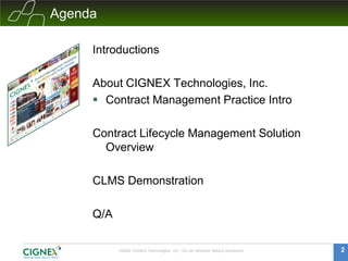 Contract lifecycle management webinar with cignex 22 apr2010 | PPT