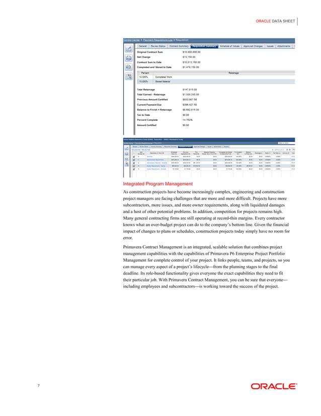 Oracle Primavera: Contract Management | PDF