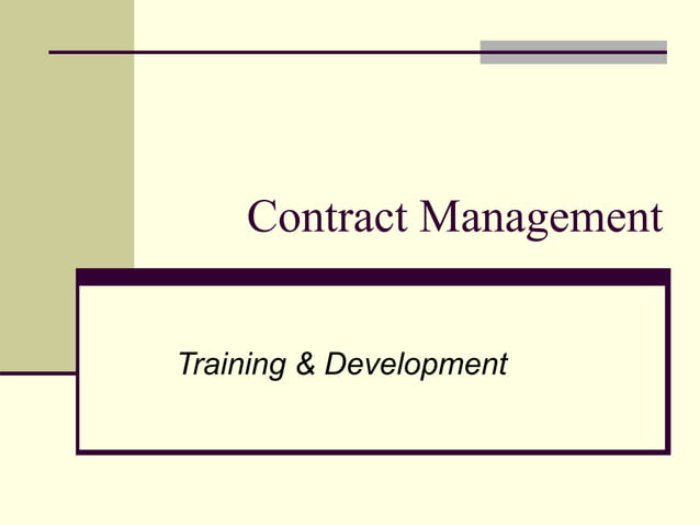 Contract management.ppt | Business Administration | Business