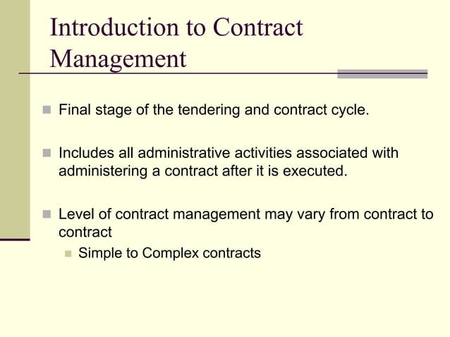 Contract management.ppt | Business Administration | Business