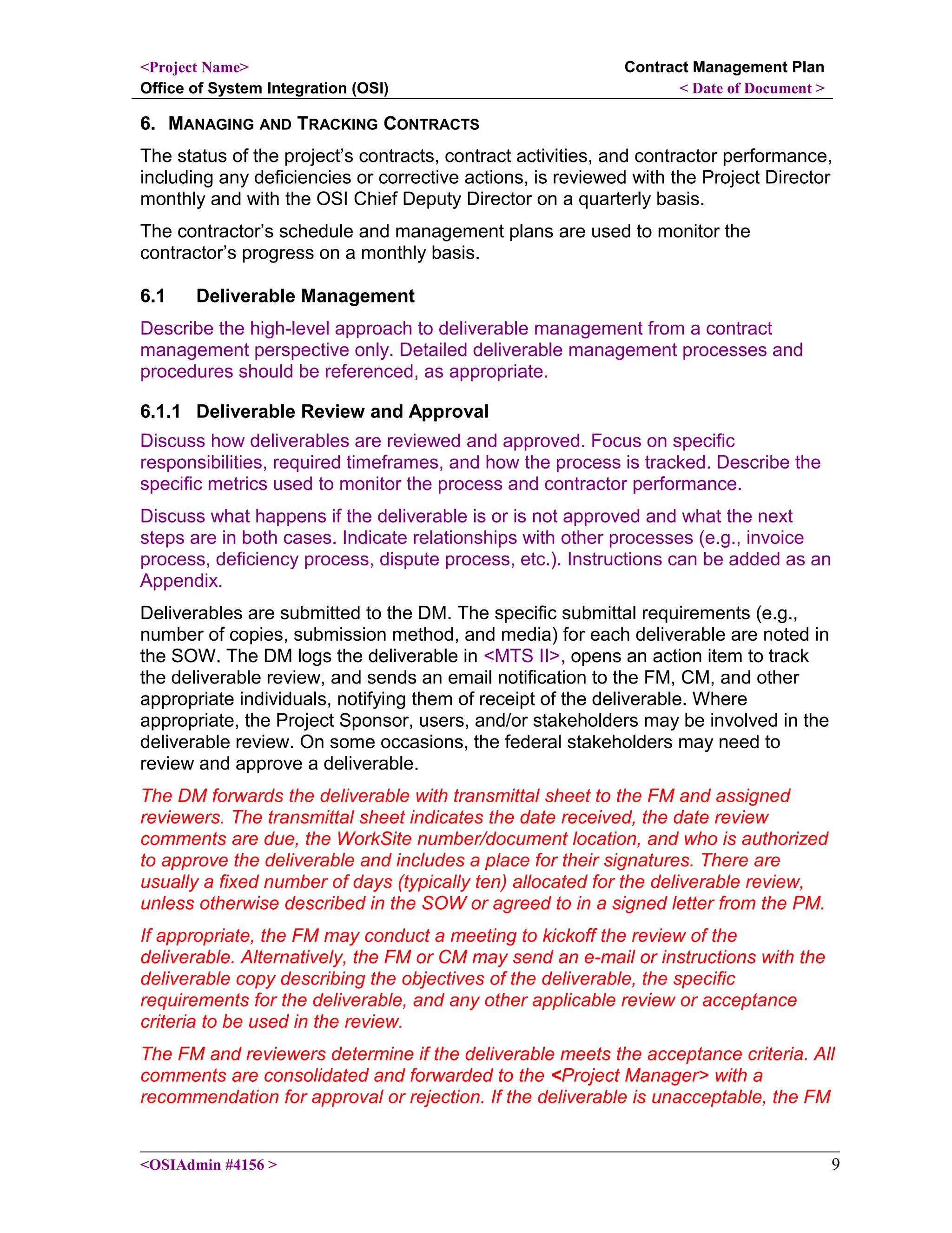 Contract management plan (4156v2) | PDF