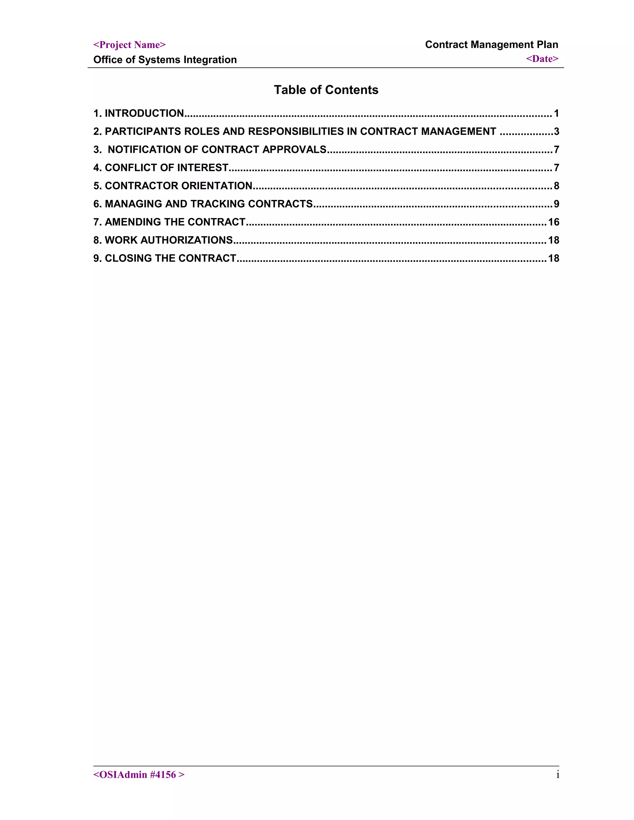 Contract management plan (4156v2) | PDF