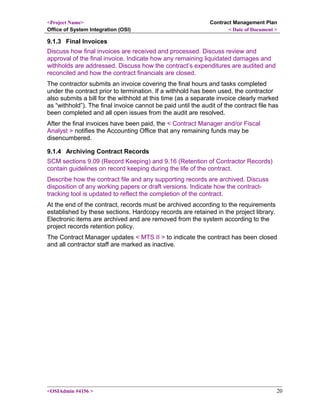 Contract management plan (4156v2) | DOC | Desktop Publishing | Computer Software and Applications