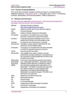 Contract management plan (4156v2) | DOC | Desktop Publishing | Computer ...