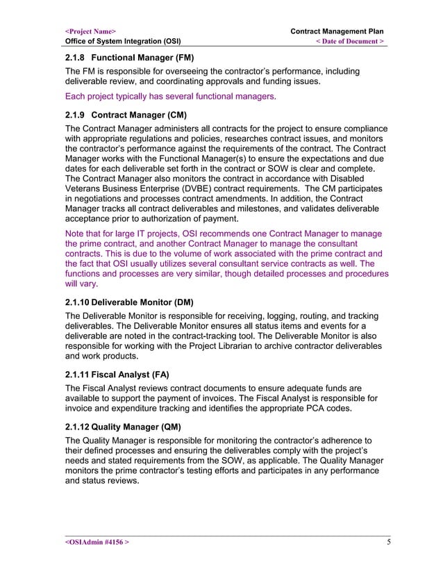 Contract management plan (4156v2) | PDF