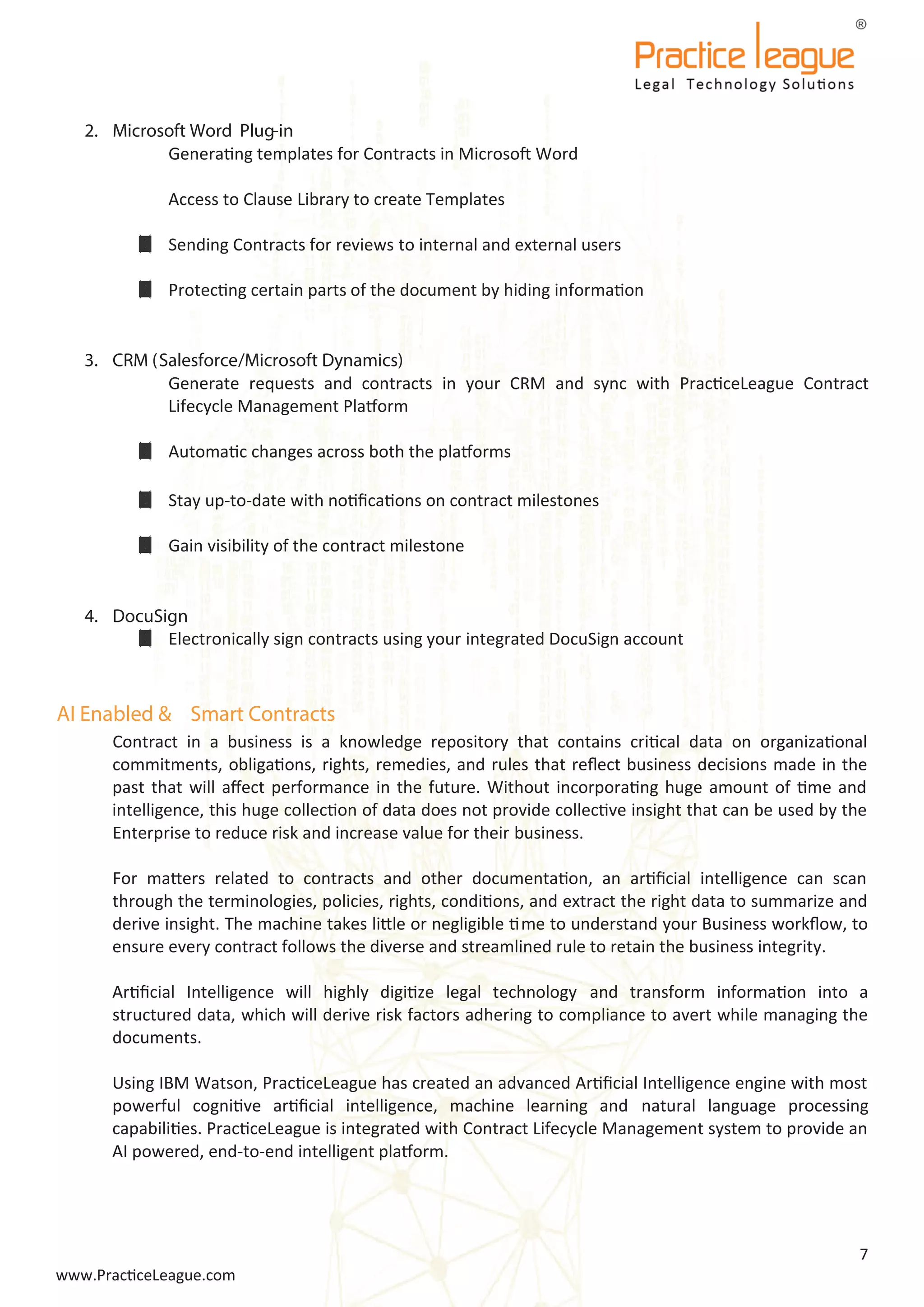 PracticeLeague Contract Lifecycle Management | PDF