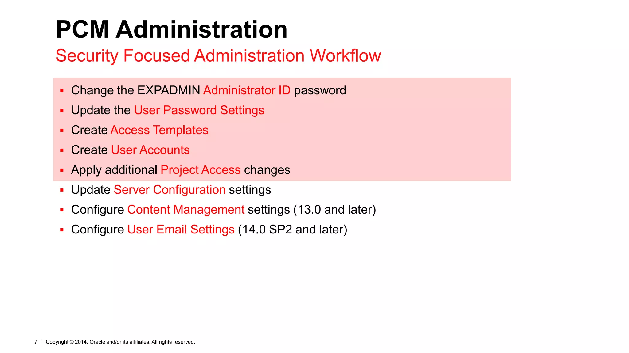 Contract management security and administration best practices - Oracle Primavera P6 Collaborate ...